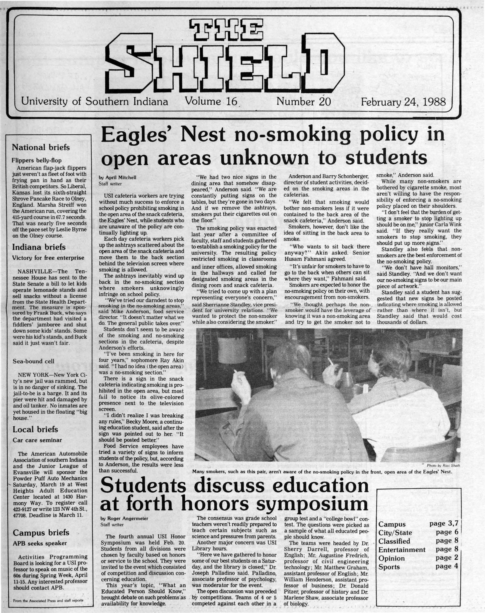 "The Shield" Student Newspaper (1988-02-24)