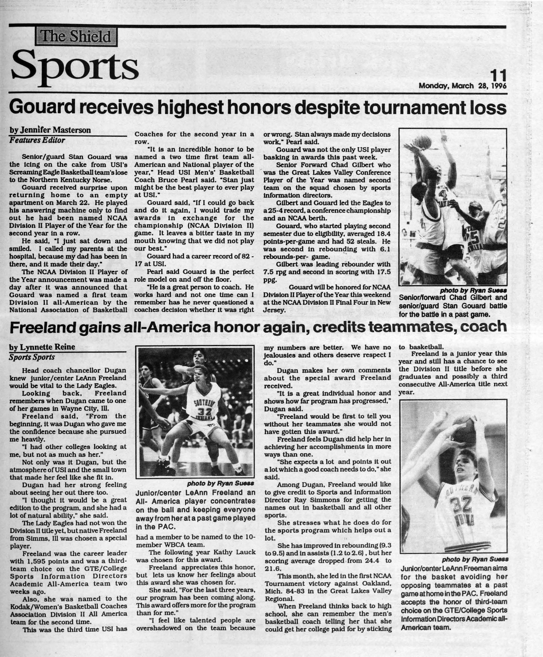 "The Shield" Student Newspaper (1996-03-28)