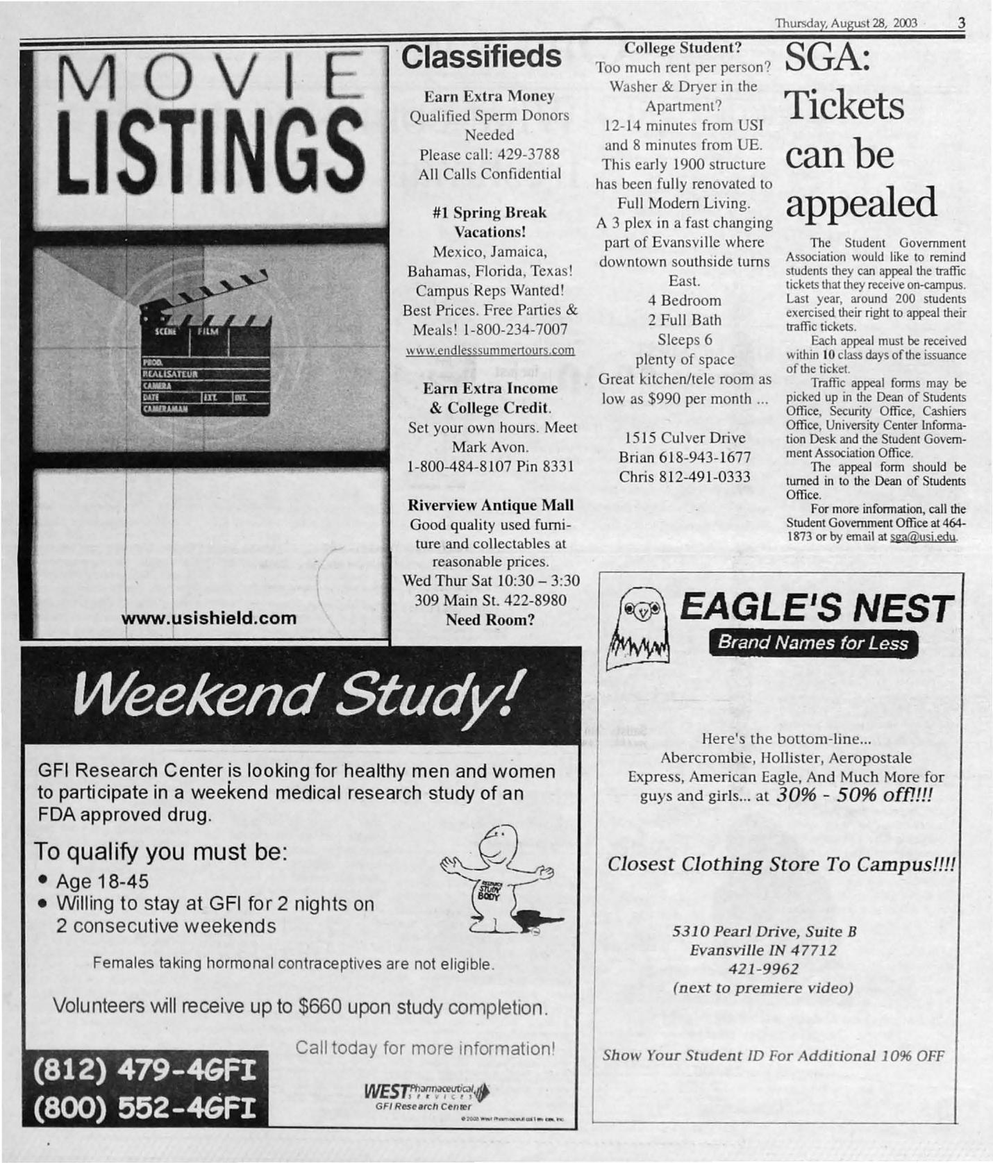 "The Shield" Student Newspaper (2003-08-28)