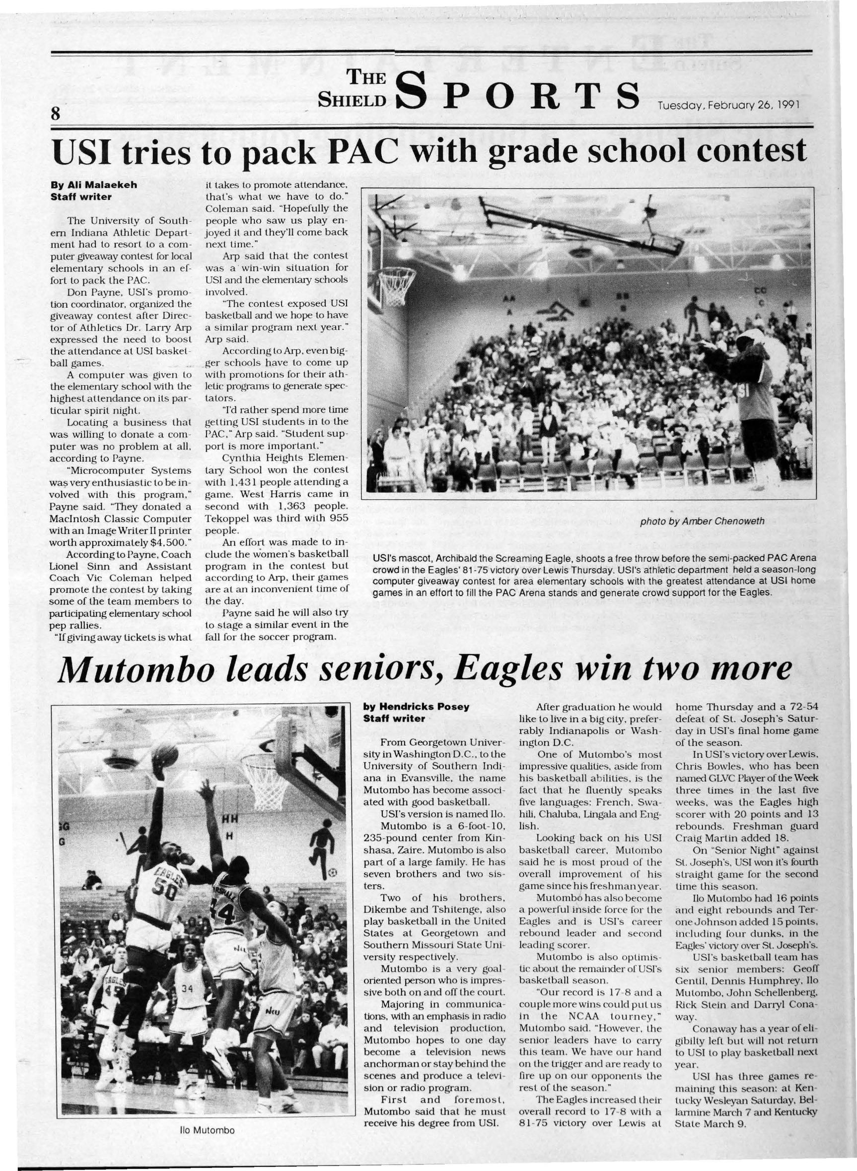 "The Shield" Student Newspaper (1991-02-26)