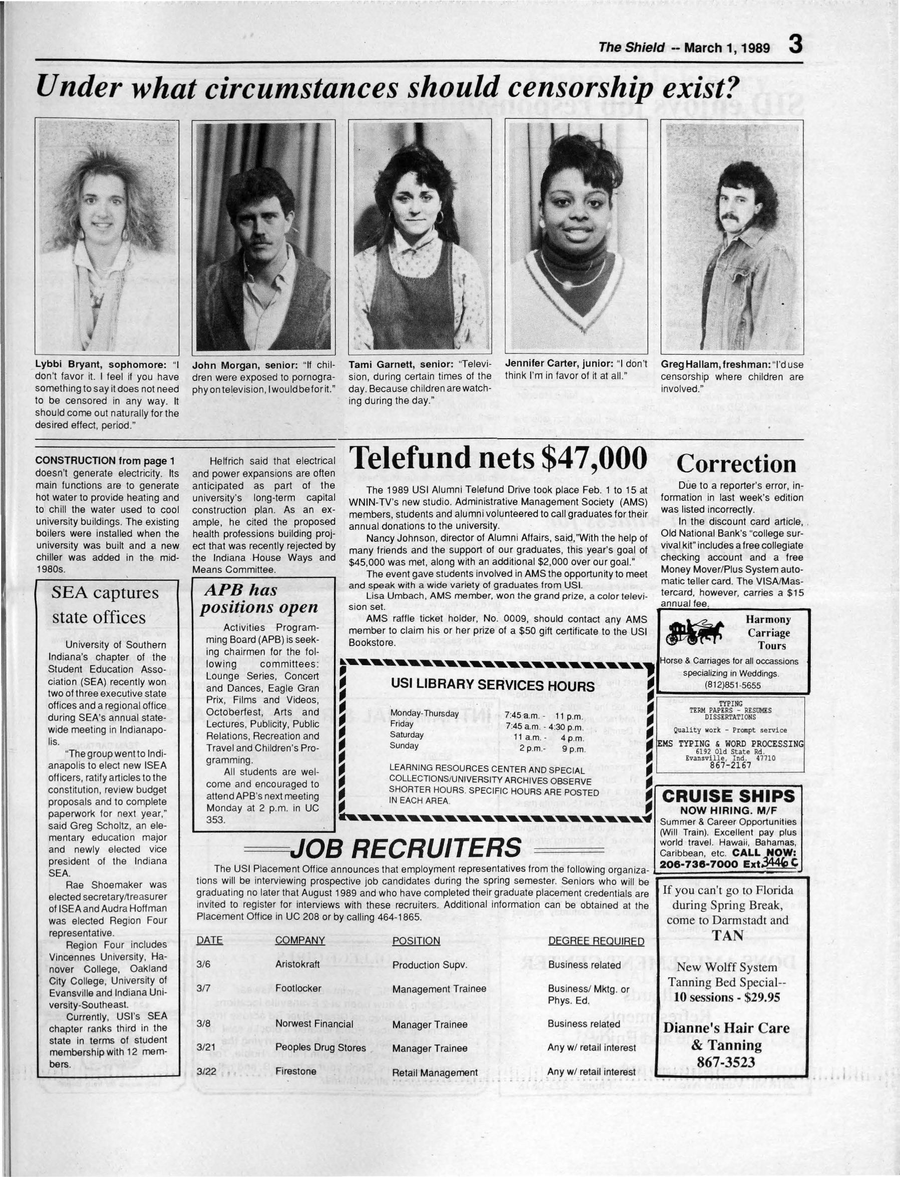 "The Shield" Student Newspaper (1989-03-01)
